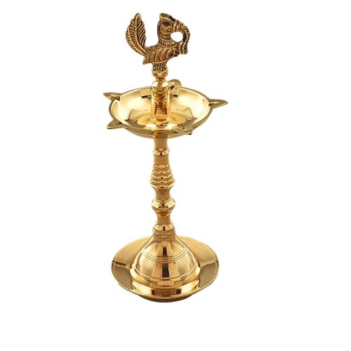 Brass Peacock Diya for Puja