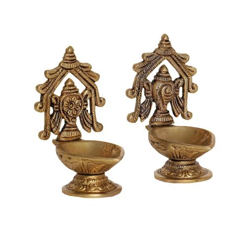 Shankh Chakra Diya Set