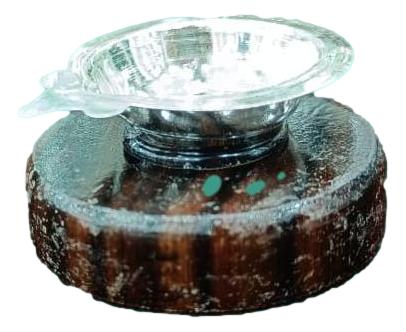 Silver Agal Lamp With Rose Wood Stand, For Puja,Gift