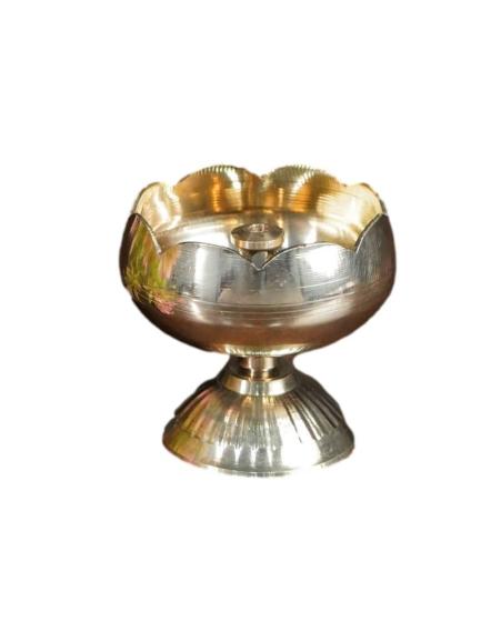 Brass Flower Diya with Stand